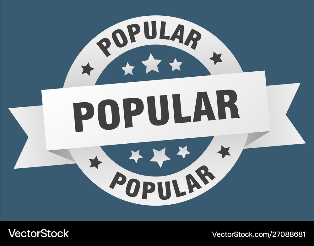 Popular ribbon round white sign Royalty Free Vector Image