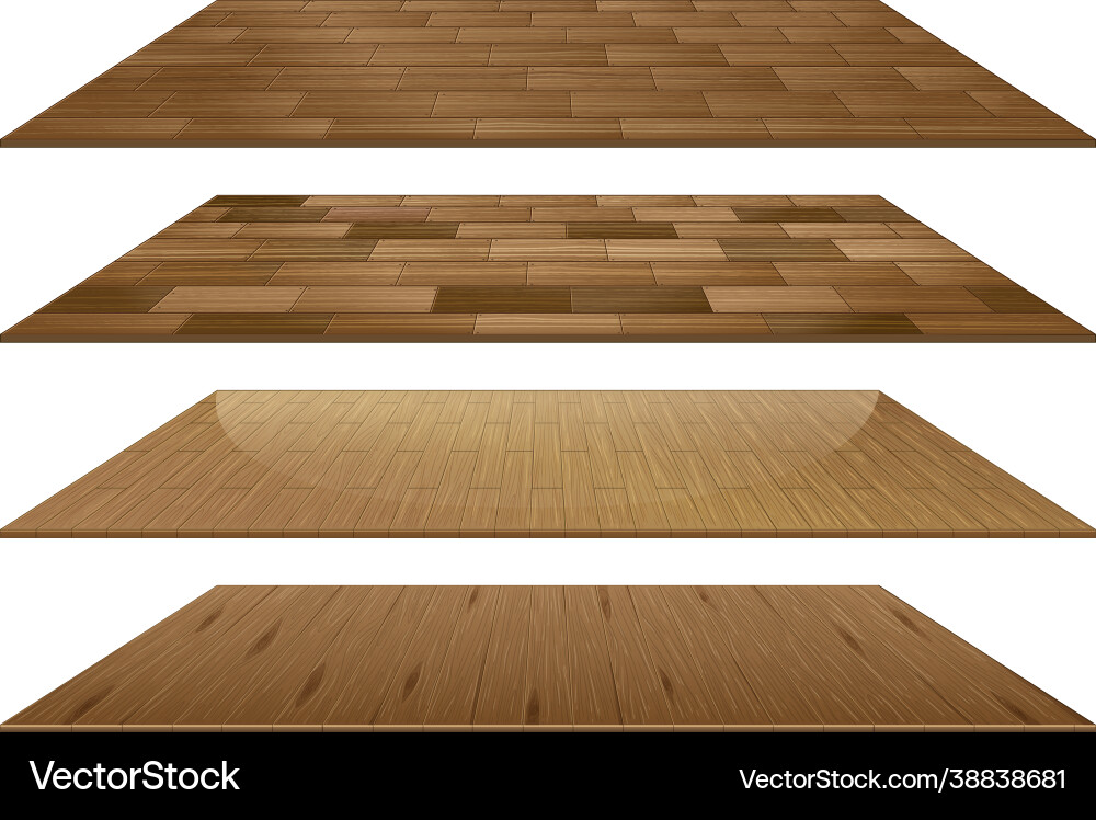 Set different brown wooden floor tiles Royalty Free Vector
