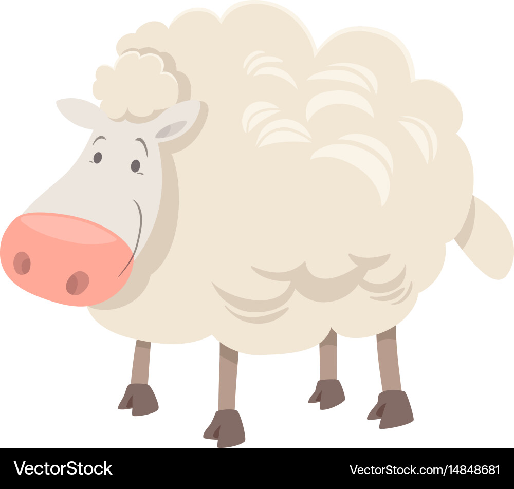 Sheep animal character cartoon Royalty Free Vector Image