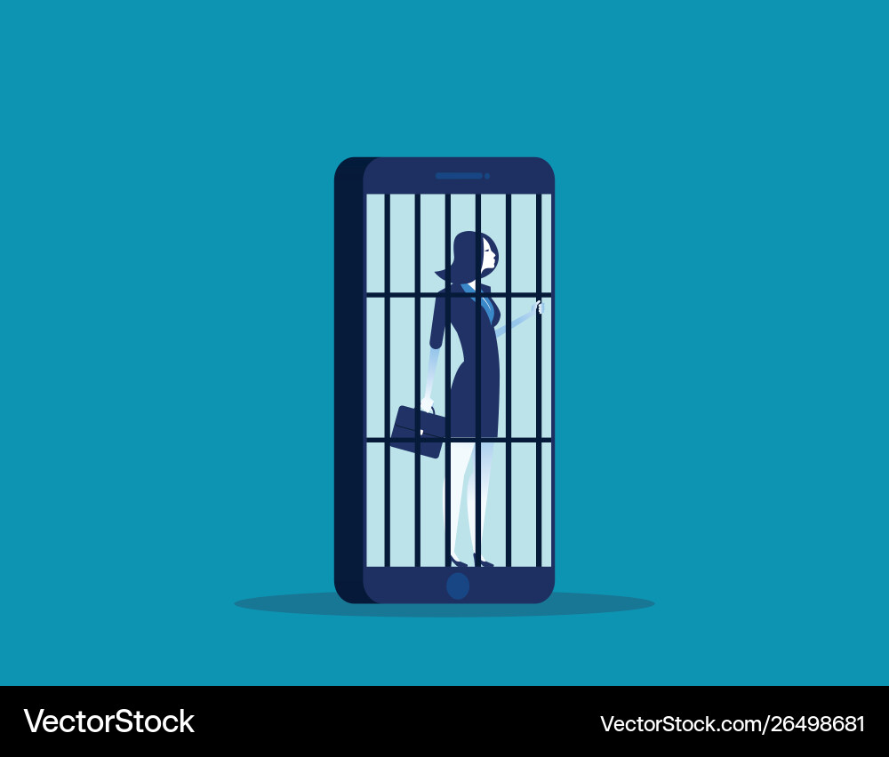 Trapped people and technology concept business Vector Image