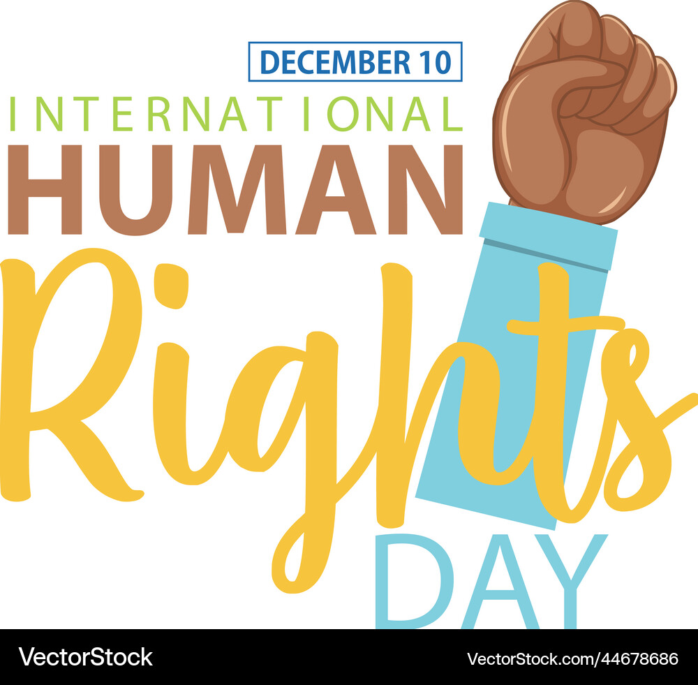 International human rights day text for banner Vector Image