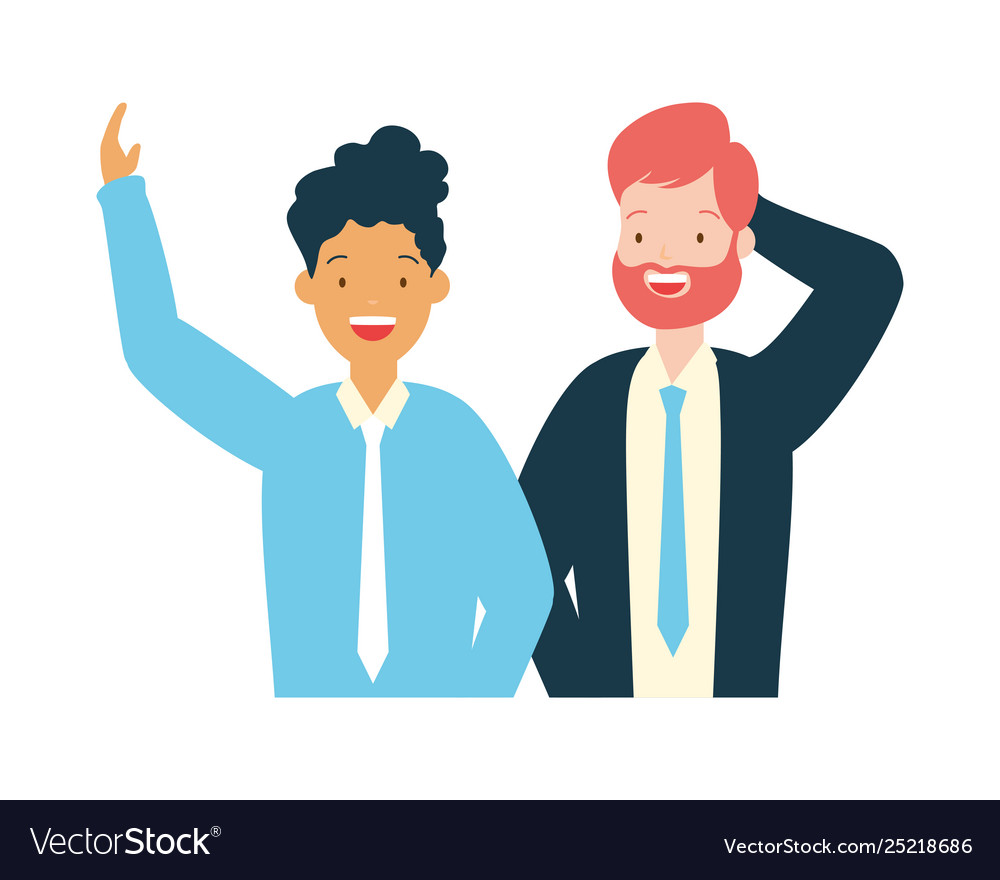 Two men diversity characters Royalty Free Vector Image
