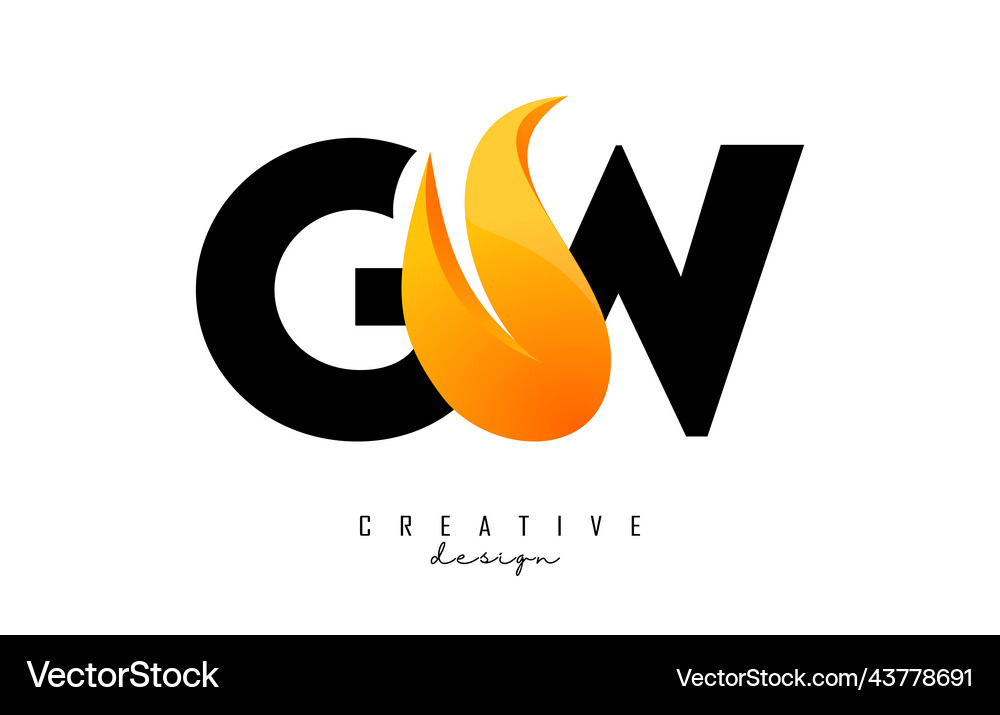 Abstract letters gw g w with fire flames – Royalty-Free Vector ...