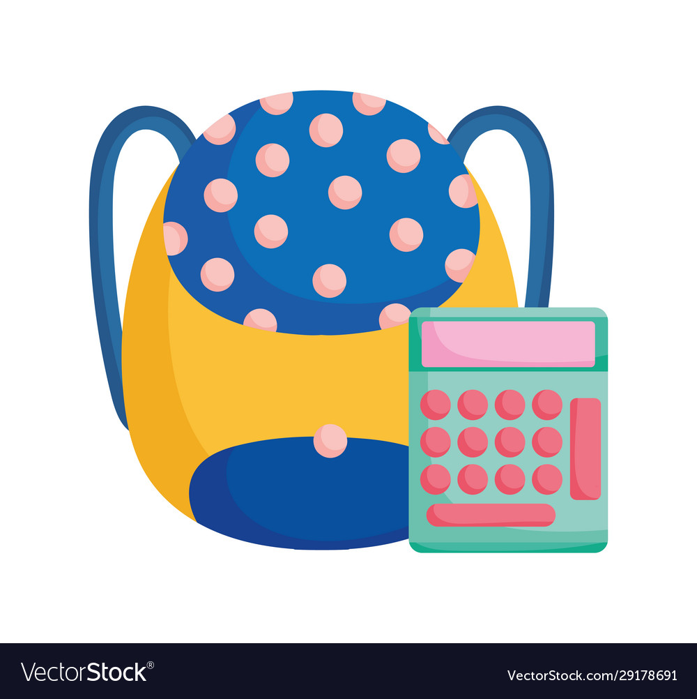 Back to school education dotted backpack Vector Image