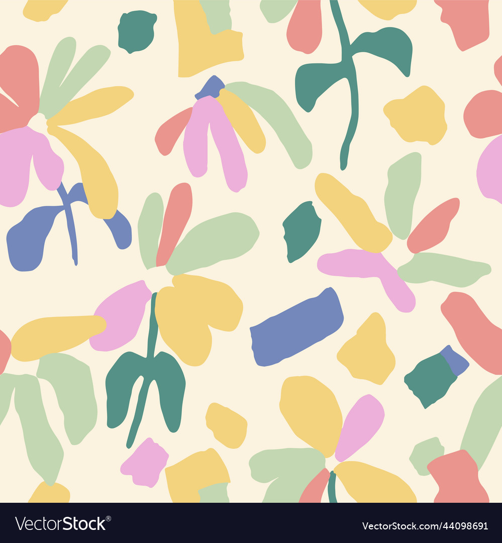 Cute abstract flower seamless pattern Royalty Free Vector