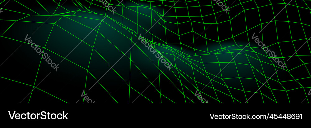 Digital landscape with mountains or hills made Vector Image