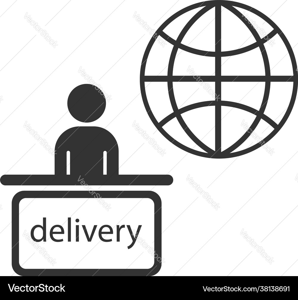 Icon cargo delivery around world delivery Vector Image