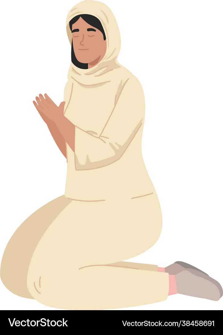 Muslim woman praying Royalty Free Vector Image