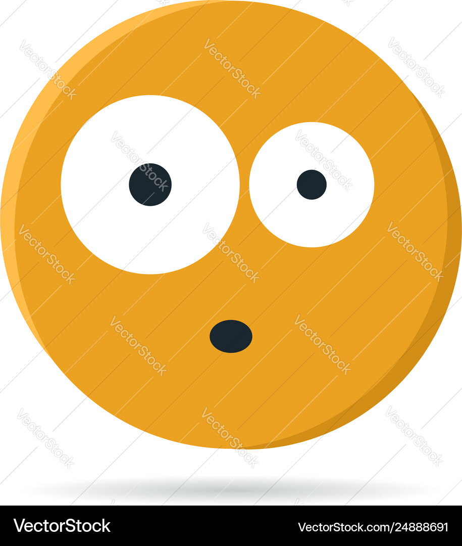 Round yellow emoji in flat style Royalty Free Vector Image