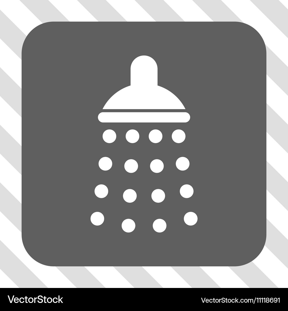 Shower rounded square button Royalty Free Vector Image