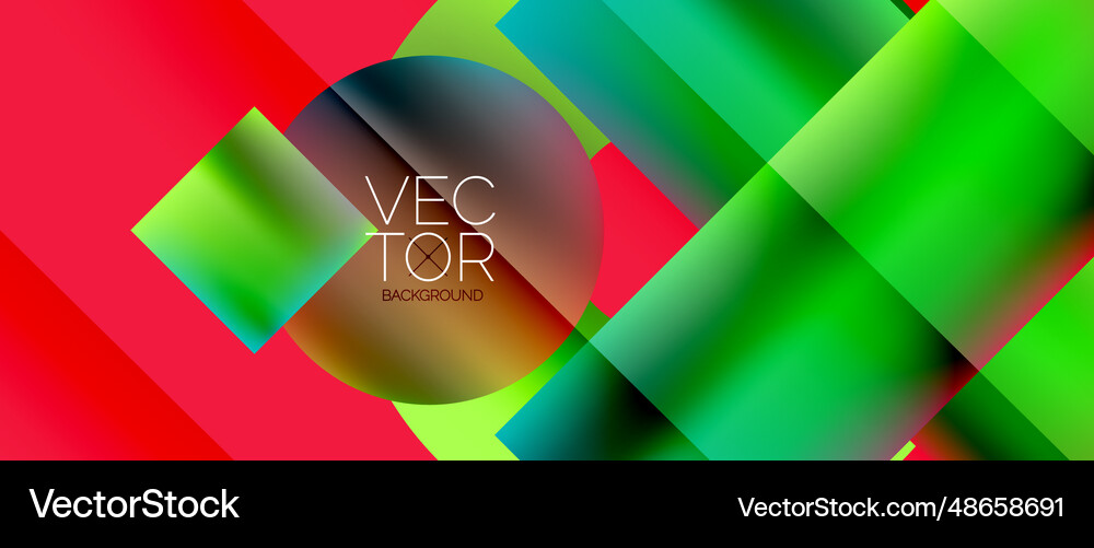 Squares and circles design fluid color gradients Vector Image