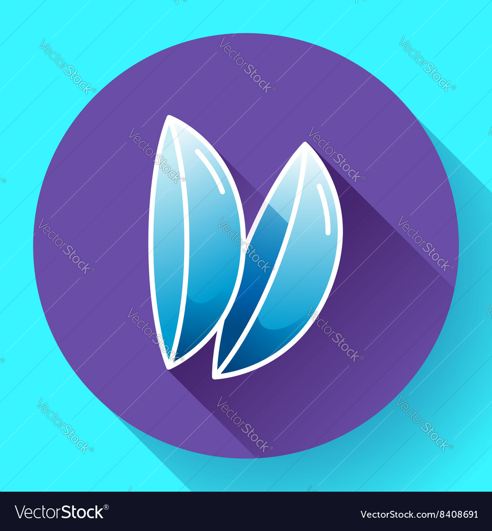 Two Contact Lenses Icon Flat Design Style Vector Image