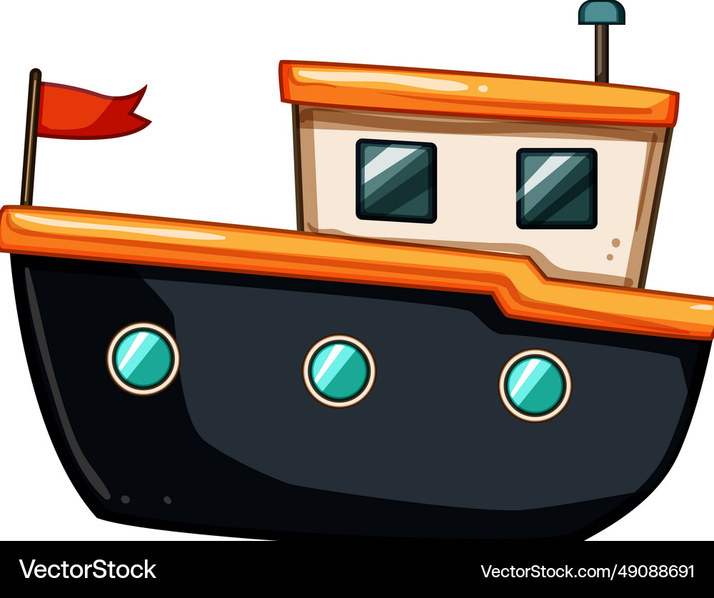 Vessel boat toy cartoon Royalty Free Vector Image