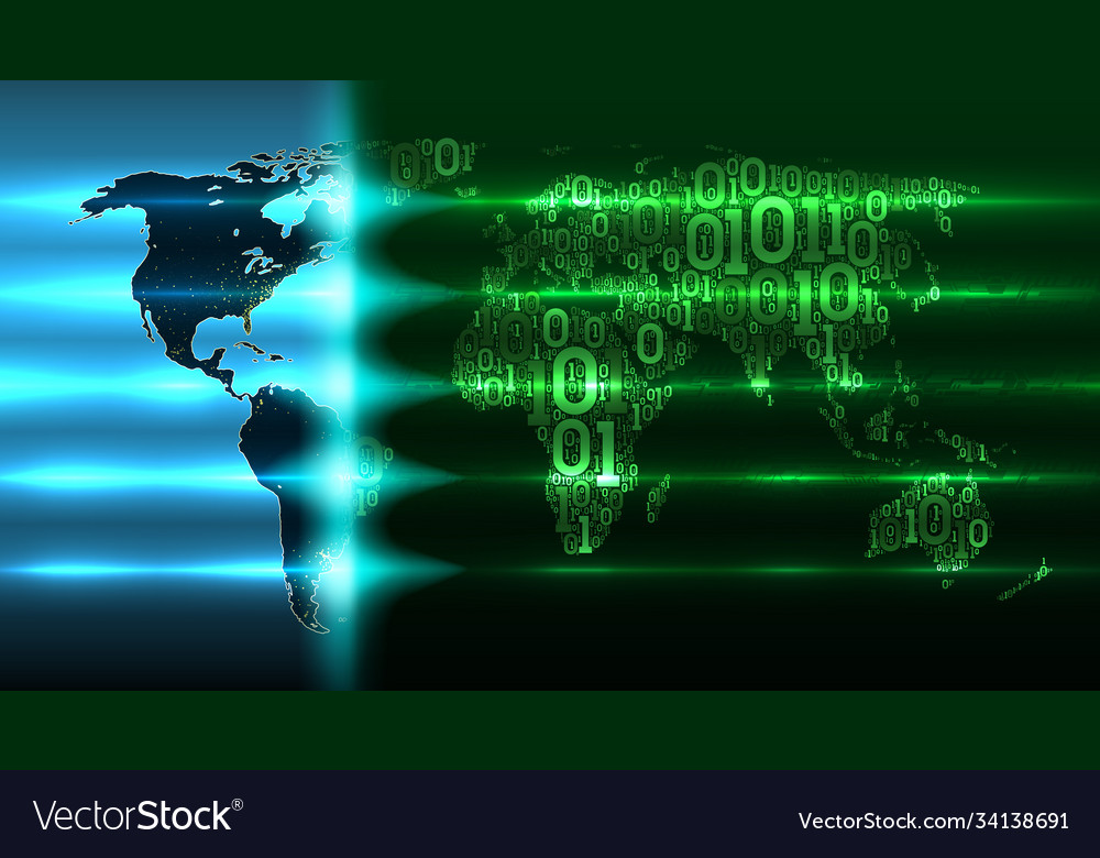 World map with evolving digital global Royalty Free Vector