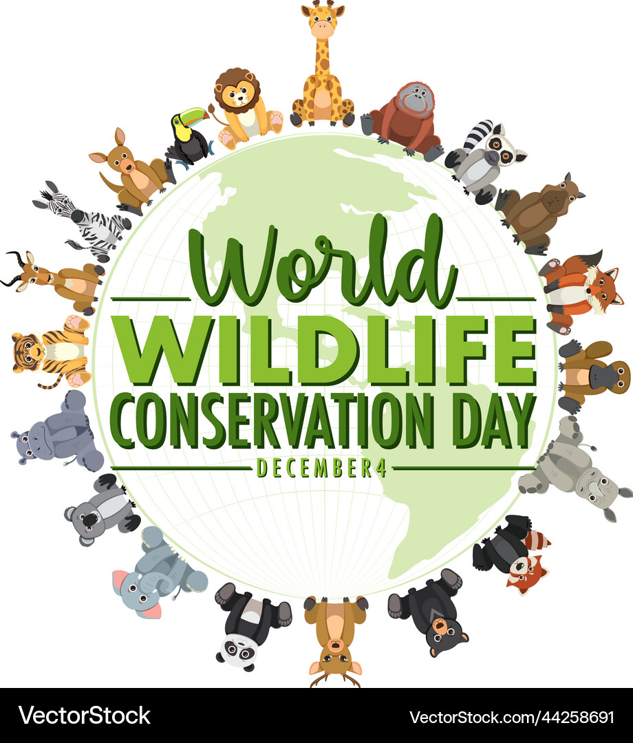 World wildlife conservation day poster template Vector Image