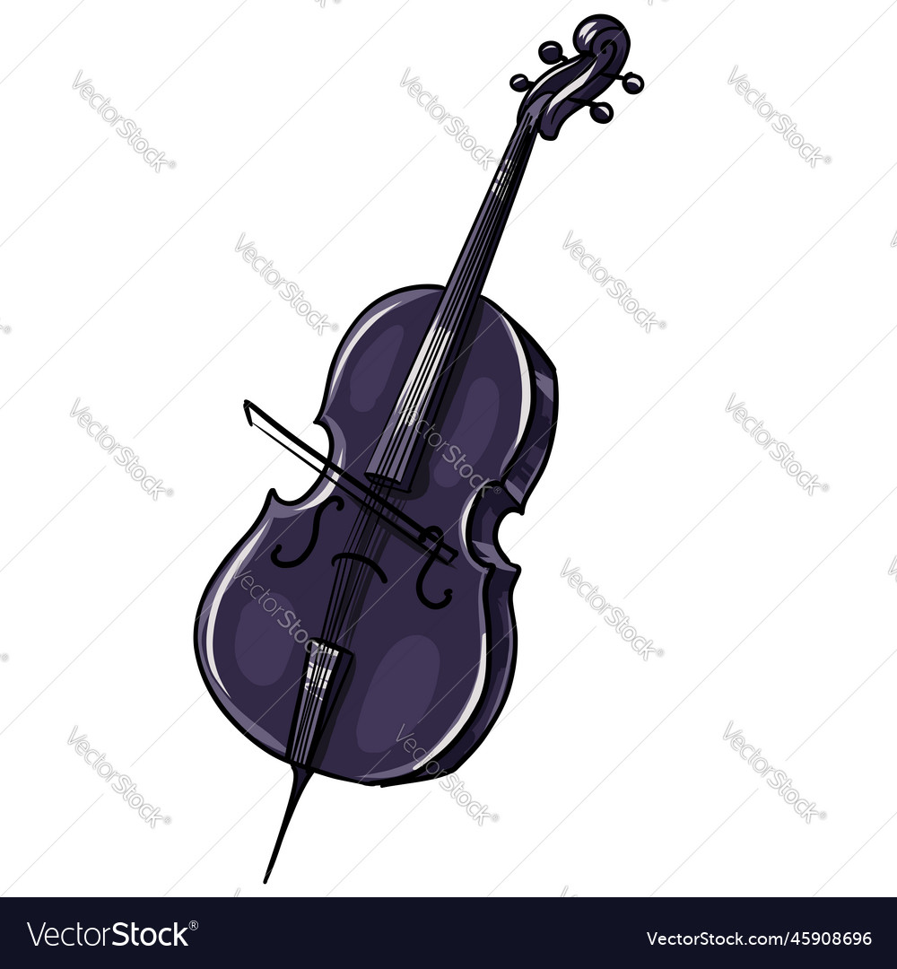 Black cello Royalty Free Vector Image - VectorStock
