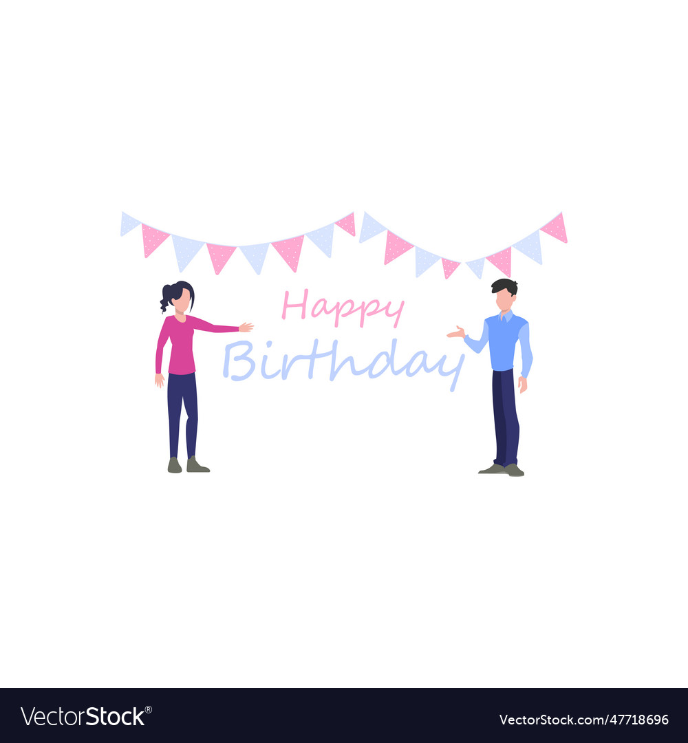 Boy and girl celebrating birthday Royalty Free Vector Image
