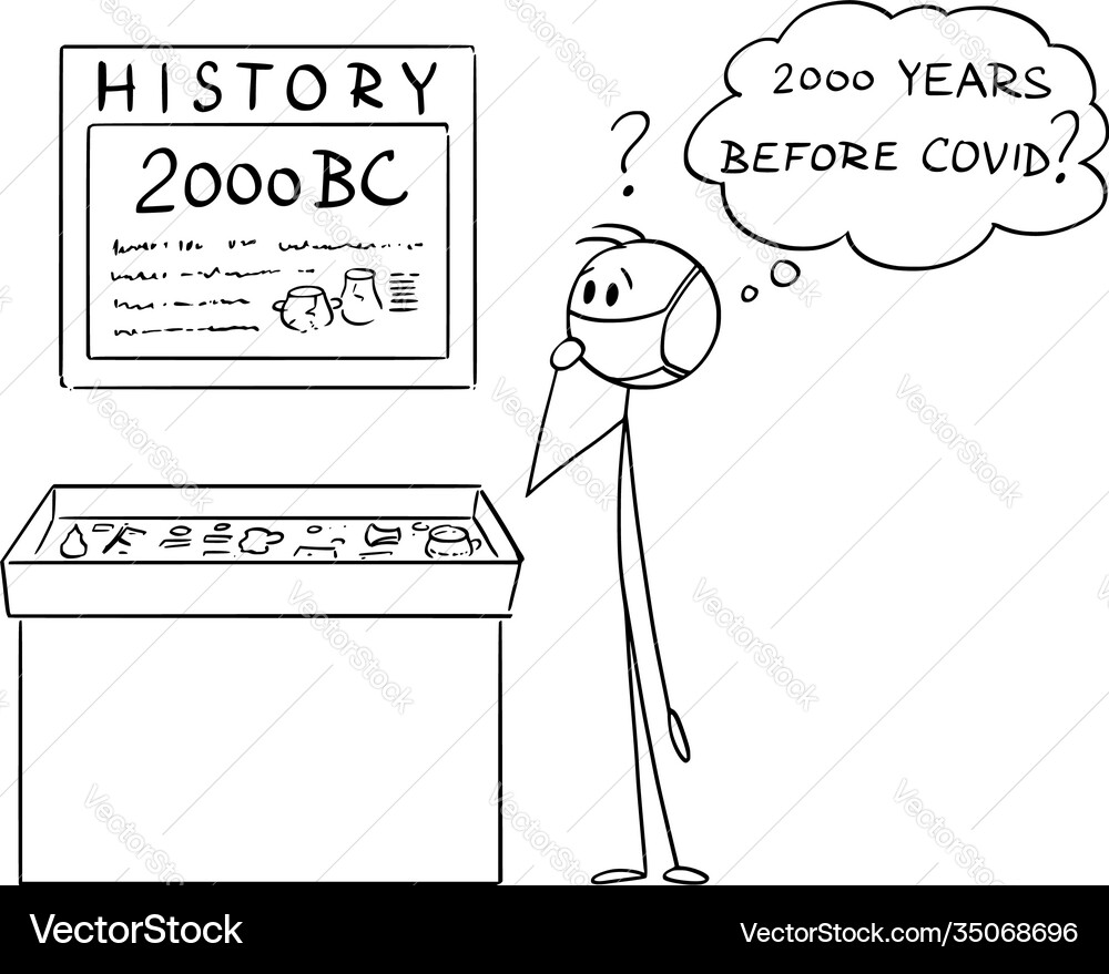 Cartoon man wearing protective face mask Vector Image