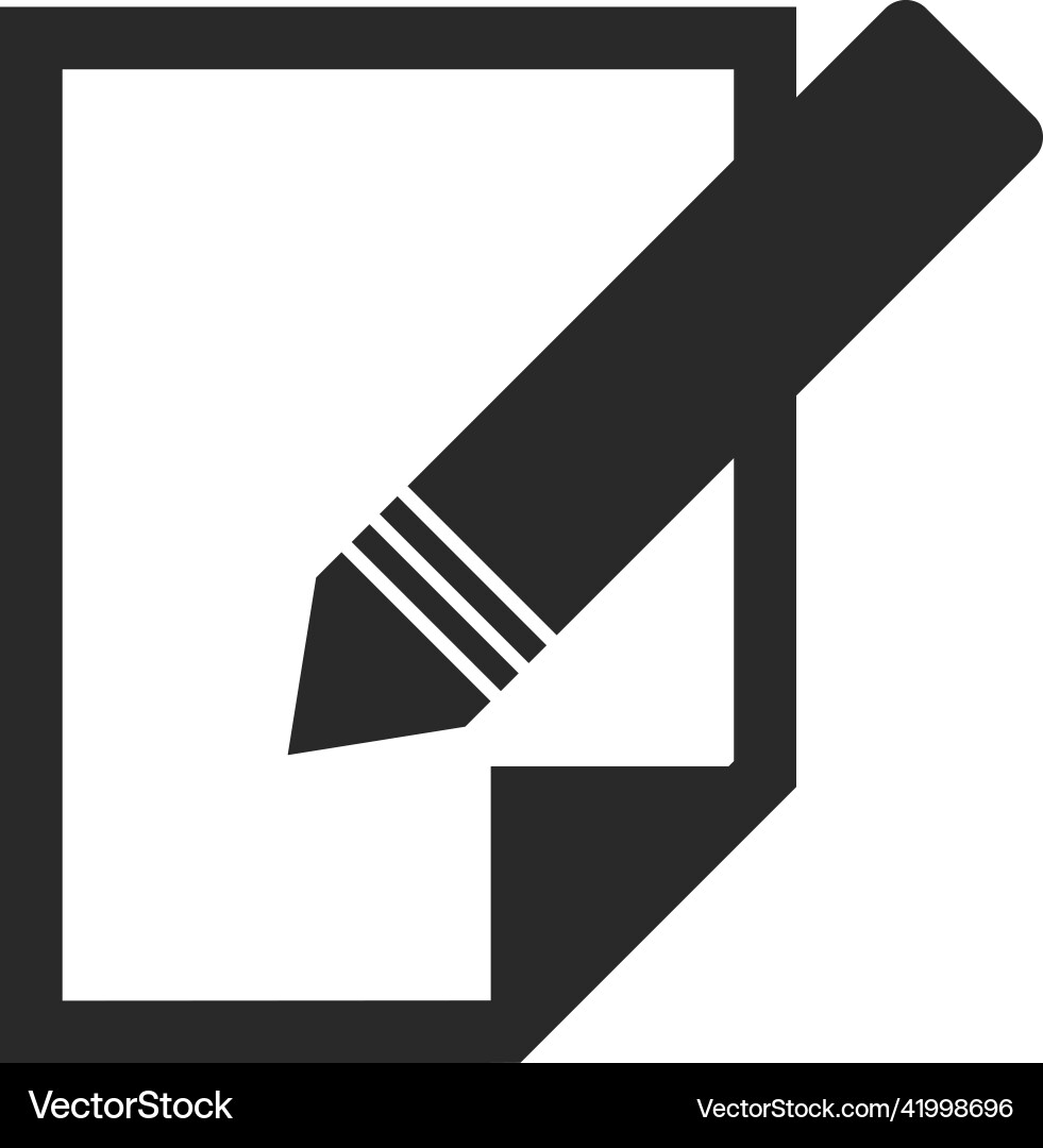 Edit icon paper sheet with pencil black line Vector Image