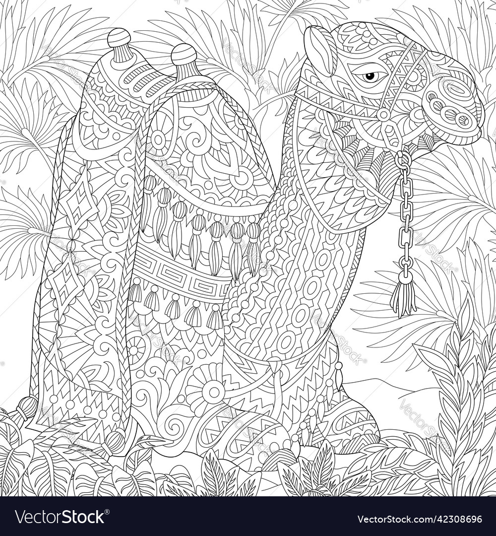 Entangle stylized camel Royalty Free Vector Image