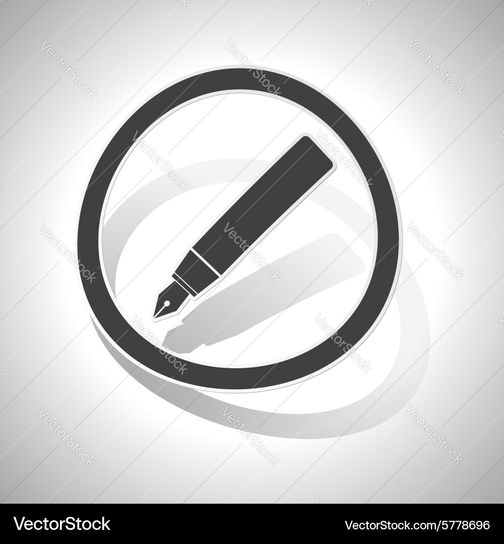 Fountain pen sign sticker curved Royalty Free Vector Image