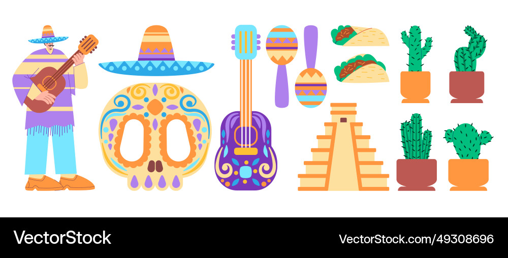 Latin mexican hispanic spanish decorative icon Vector Image