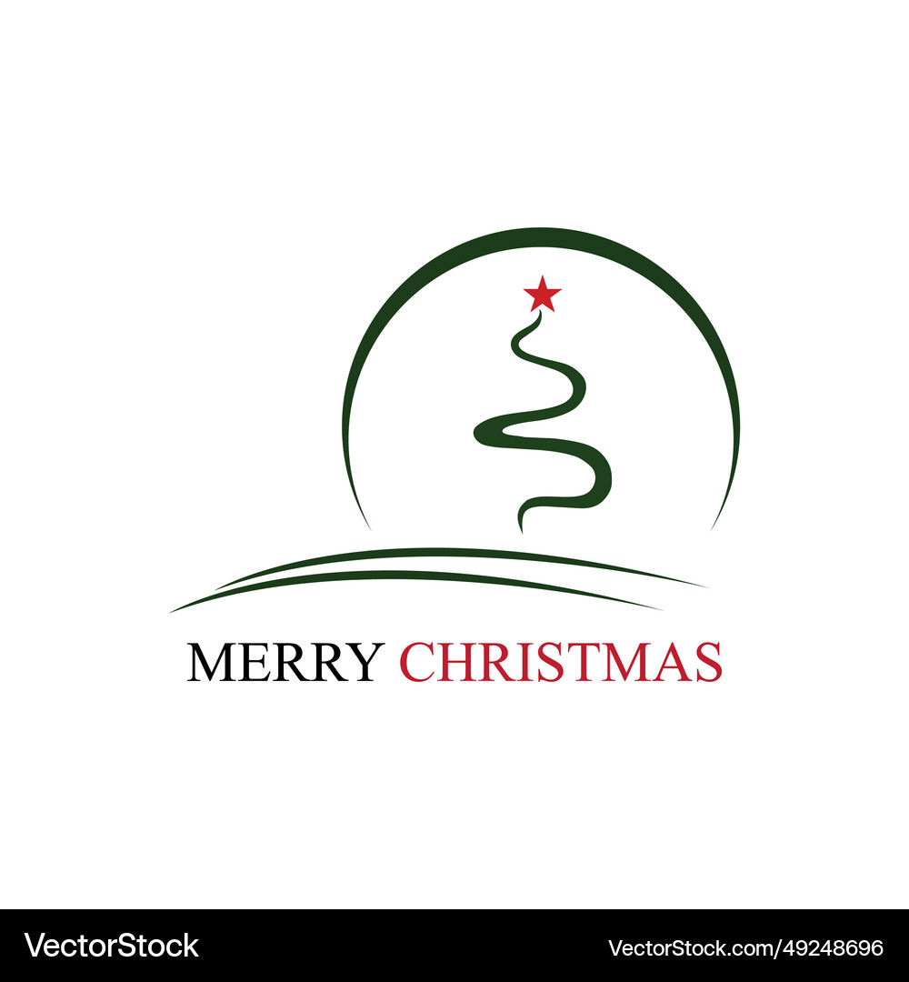 Merry christmas logo or symbol template design Vector Image