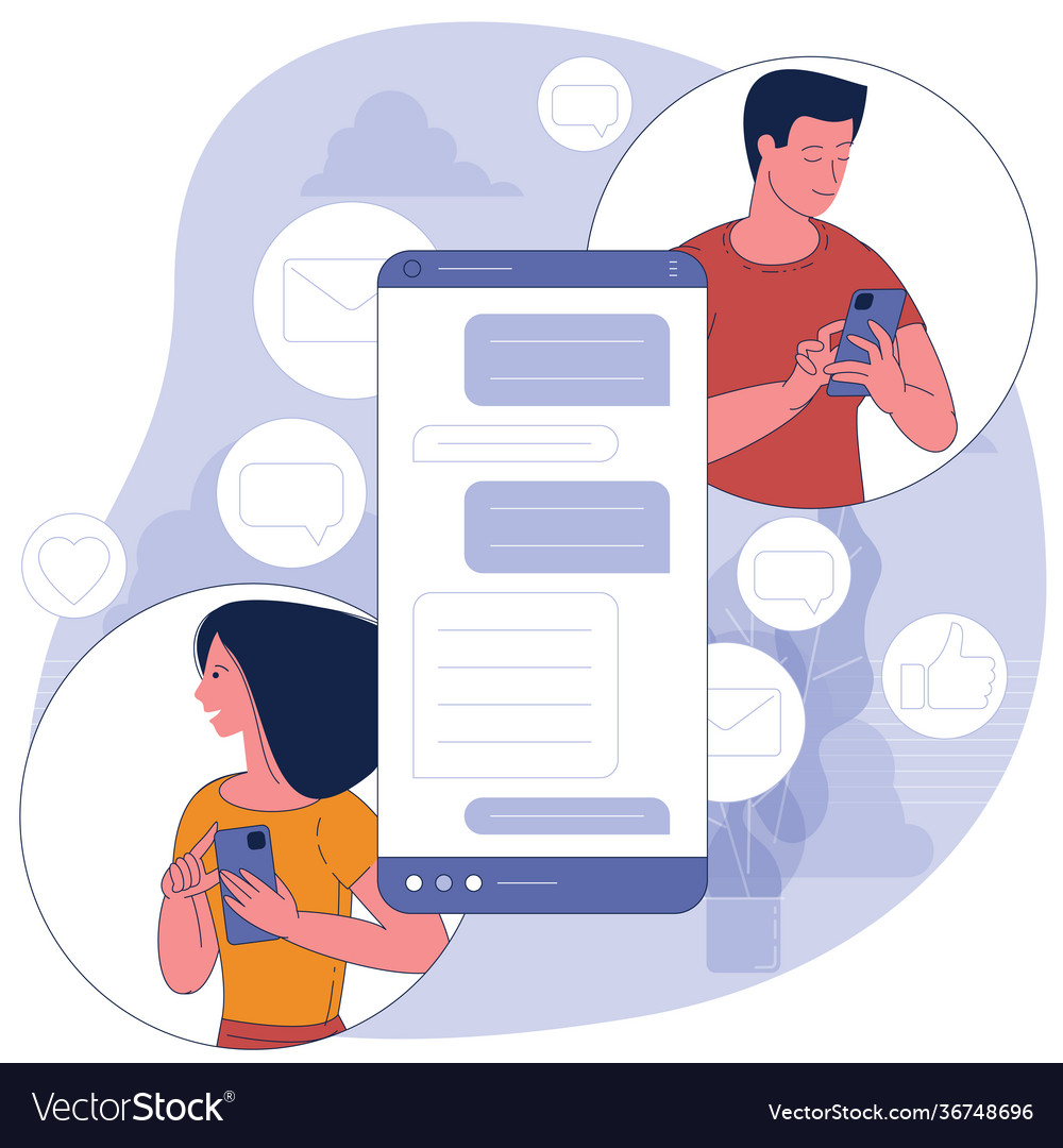 Mobile chat concept Royalty Free Vector Image - VectorStock
