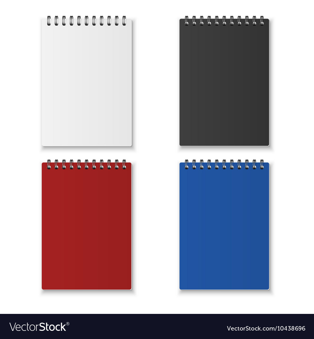 Realistic notebook set Royalty Free Vector Image