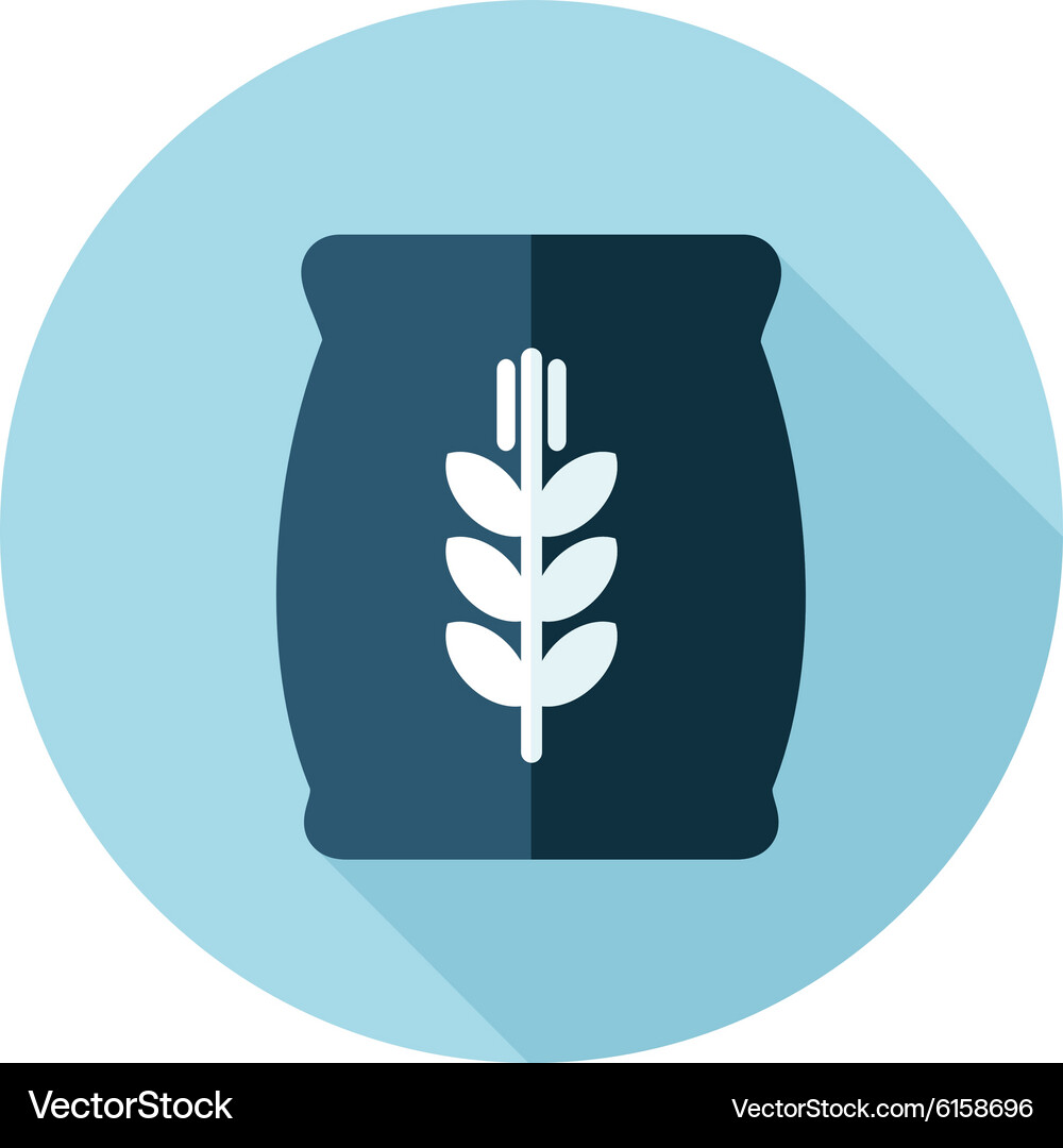 Sack of grain flat icon with long shadow Vector Image