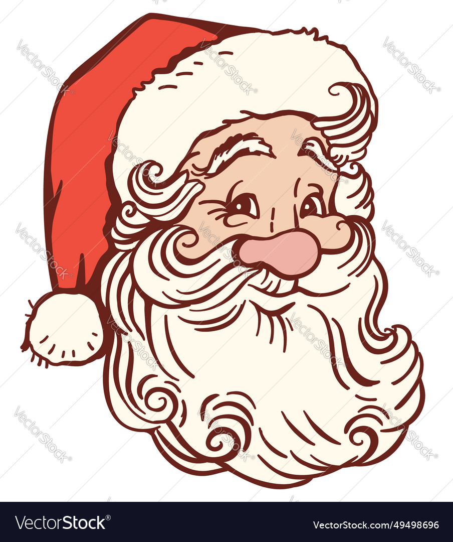 Santa claus face christmas isolated Royalty Free Vector