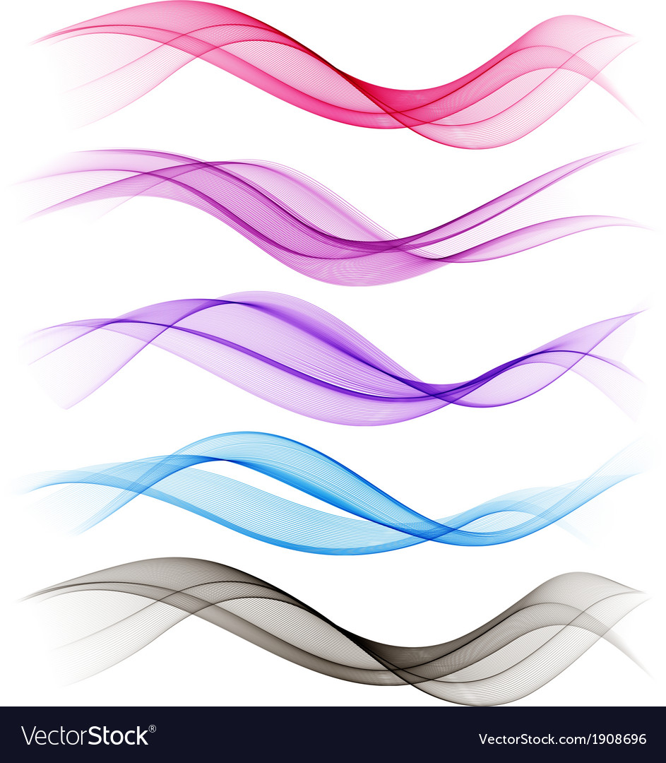Set of color wave Royalty Free Vector Image - VectorStock