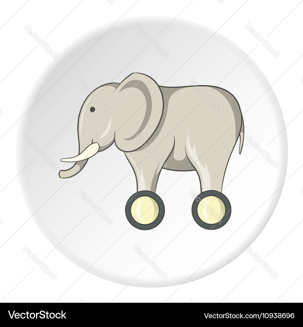 Toy elephant on wheels icon cartoon style Vector Image
