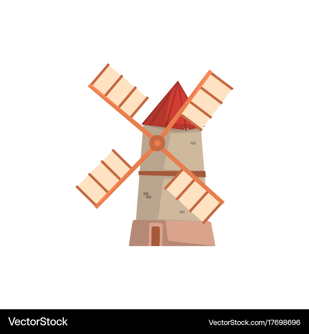 Traditional european windmill medieval building Vector Image