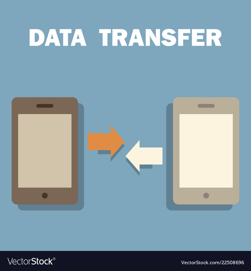 Two smart phone while transfer data Royalty Free Vector