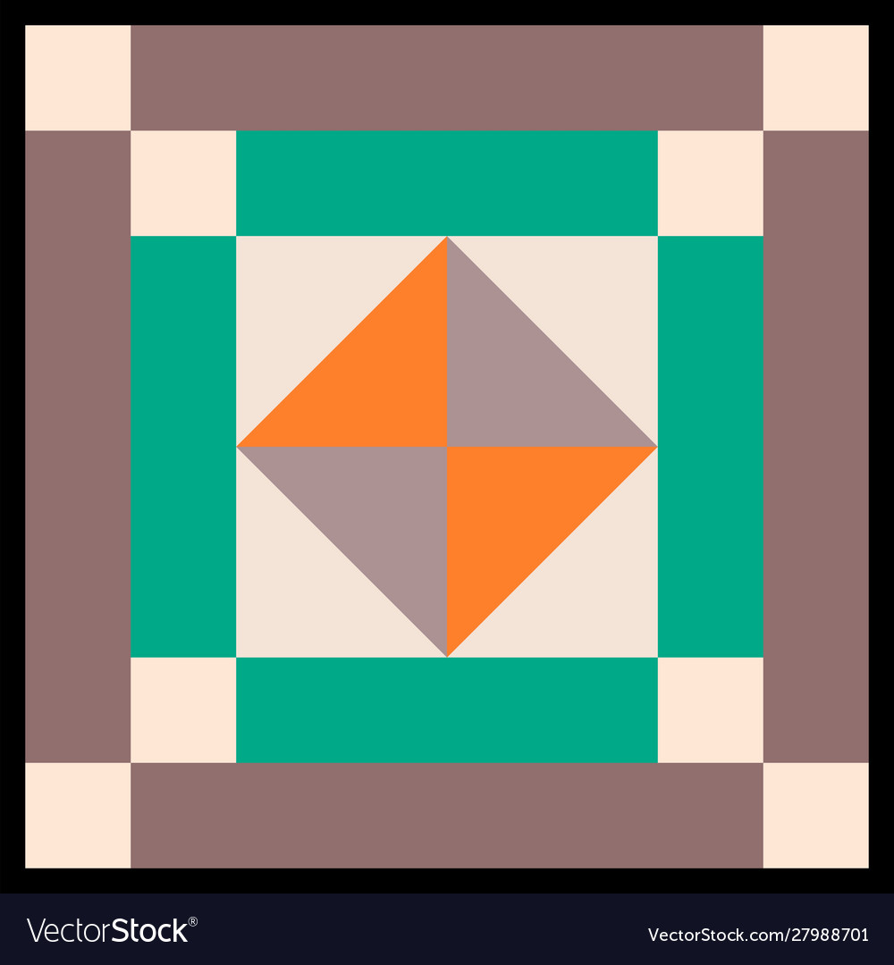 Barn quilt pattern amish patchwork design Vector Image