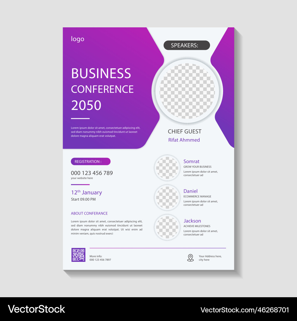 Corporate business conference flyer template Vector Image