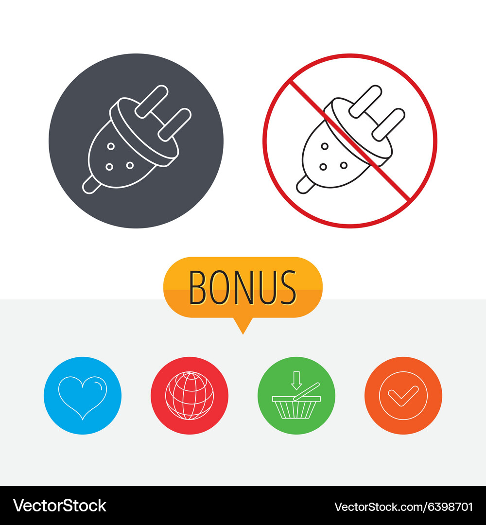 Electric plug icon european socket sign Royalty Free Vector