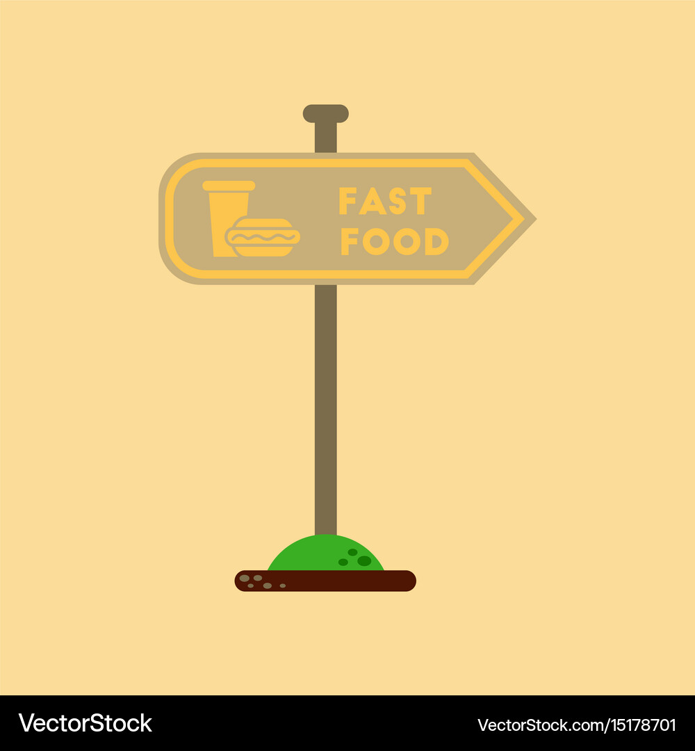 Flat icon on background fast food sign Royalty Free Vector
