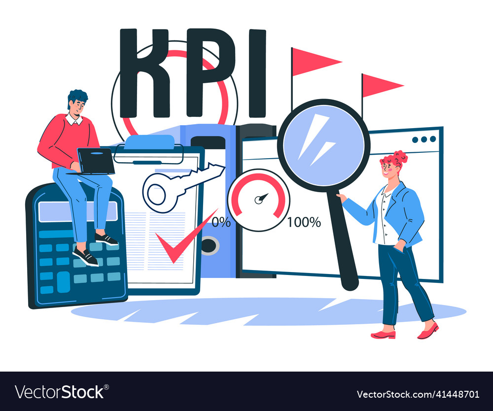 Kpi business concept metrics analysis Royalty Free Vector