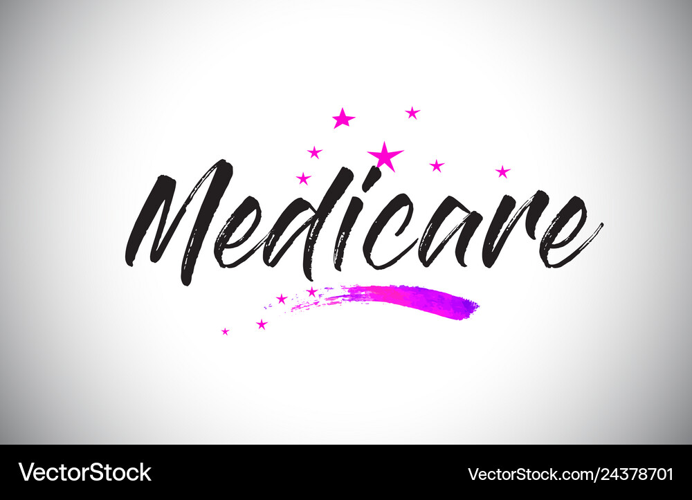 Medicare handwritten word font with vibrant Vector Image