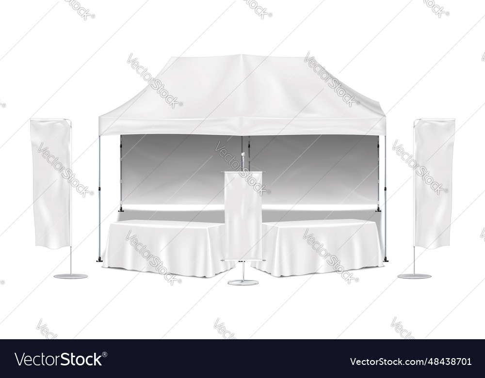 Pop-up gazebo canopy tent with table and event Vector Image