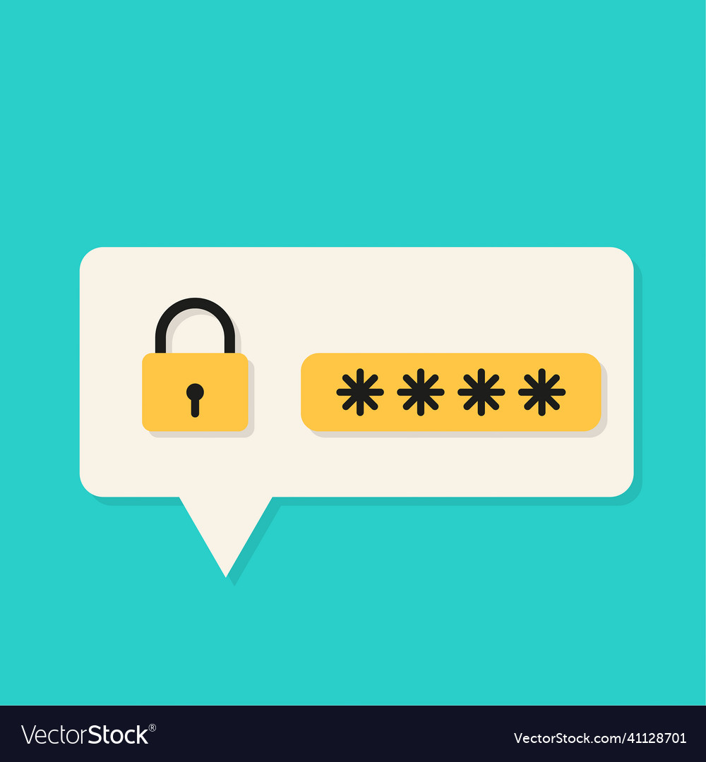 Secure login access notification Royalty Free Vector Image