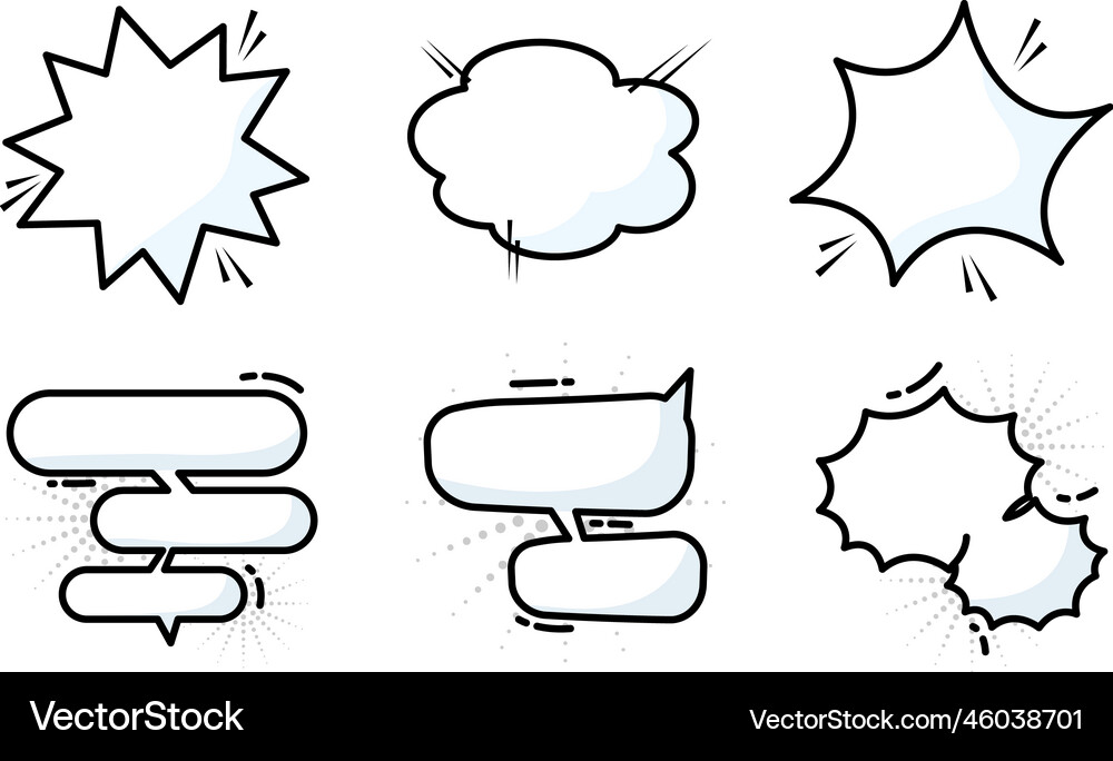 Set Of Different Empty Comic Speech Bubbles Vector Image