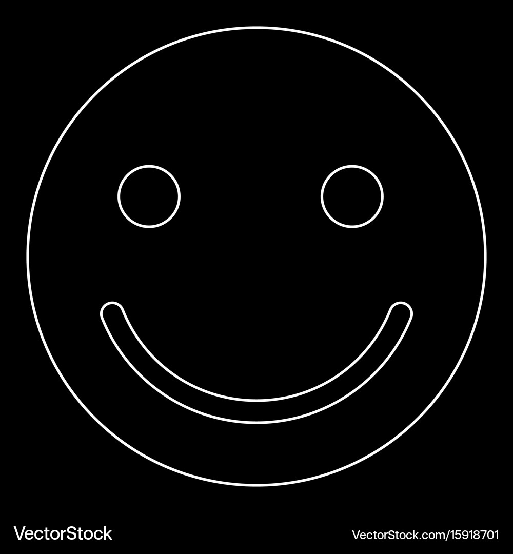 Smile white color path icon Royalty Free Vector Image