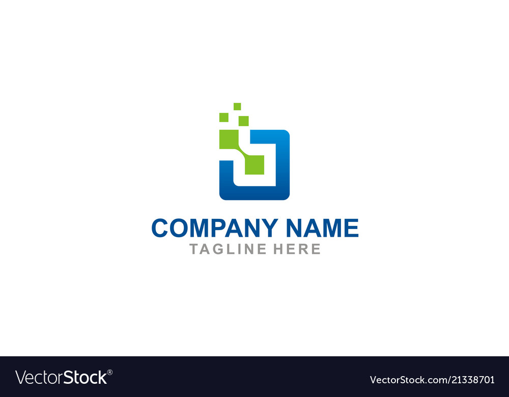 Square digital technology logo Royalty Free Vector Image