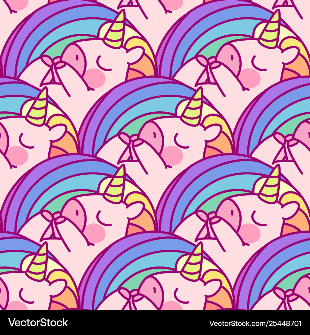 Unicorn seamless pattern Royalty Free Vector Image