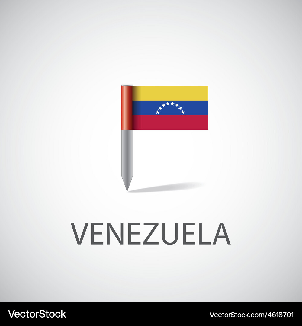 Venezuela flag pin Royalty Free Vector Image - VectorStock