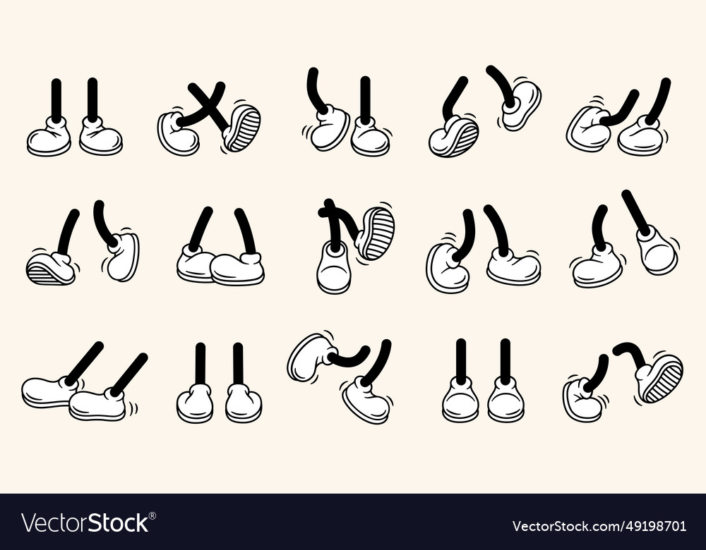 Vintage Retro Feet And Boot Collection Royalty Free Vector