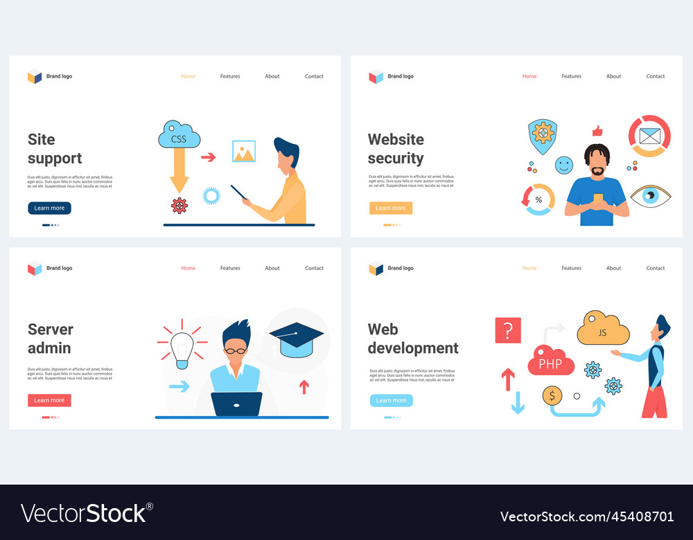 Website security support service web development Vector Image